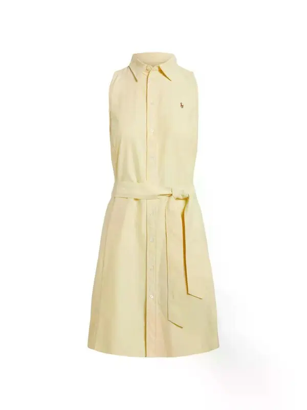 Polo Ralph Lauren Belted Sleeveless Midi Dress - Yellow