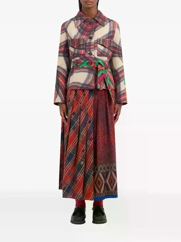 PIERRE-LOUIS MASCIA Belted Patchwork Jacket