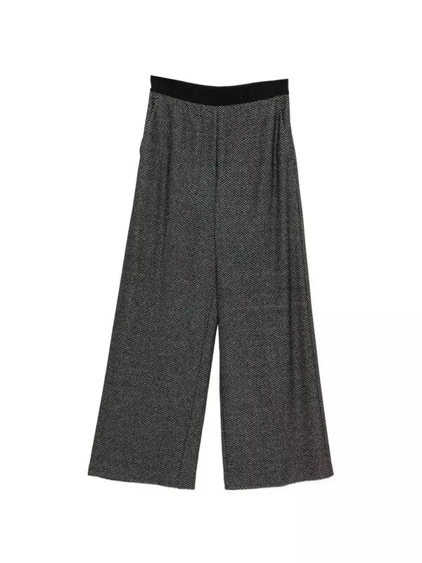 Liviana Conti Herringbone-pattern Pocket Trousers - Black
