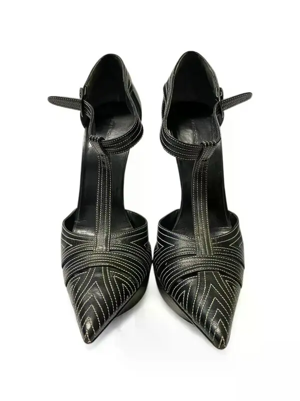 Balenciaga T-strap Contrast-stitch Pumps