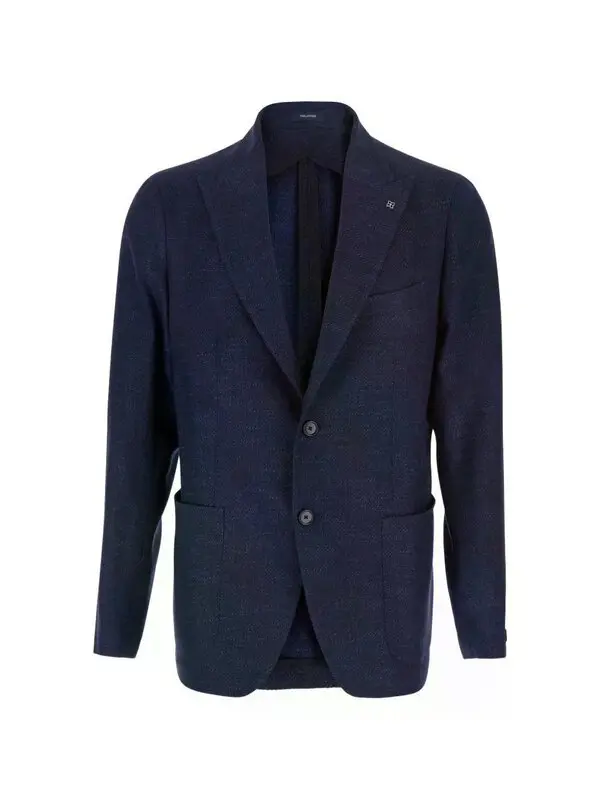 Tagliatore Peak-lapel Logo-pin Blazer - Blue