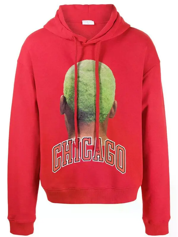 IH NOM UH NIT Graphic Print Drawstring Hoodie - Red