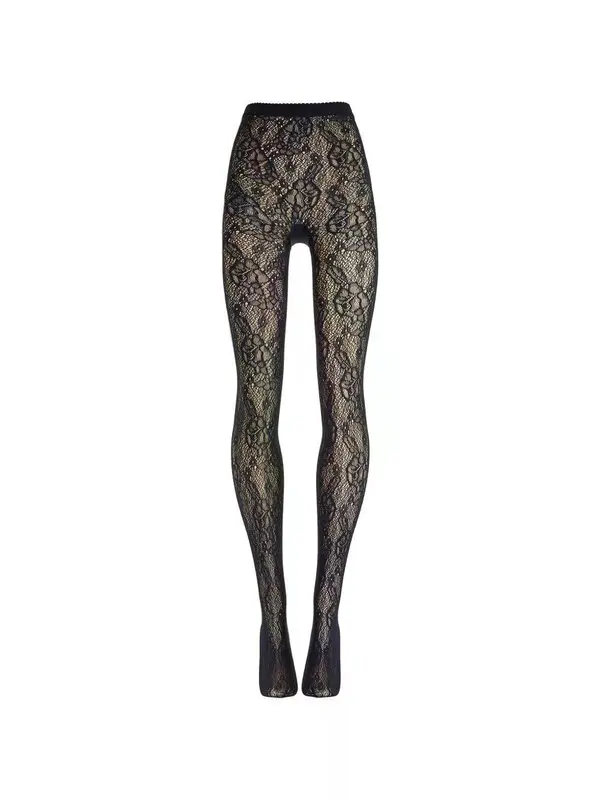 Wolford Floral Lace-mesh Tights - Blue