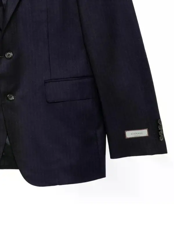 Canali Buttoned Pinstriped Suit