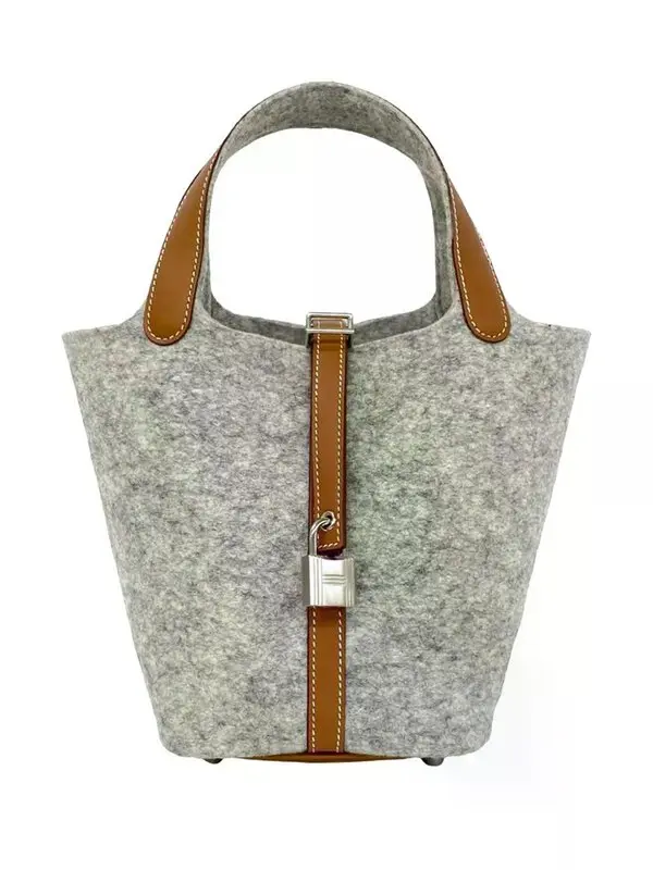 Hermès 2020-2022 Felt And Swift Picotin Lock 18 Handbag - Grey