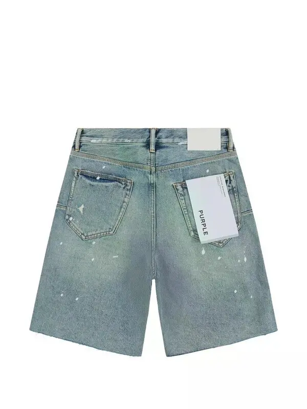 PURPLE BRAND Painterly Rip Shorts - Blue
