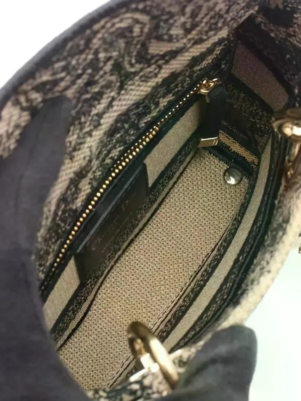 Dior 2000-2026 Mini Embroidered Canvas Toile De Jouy Lady D Lite Satchel - Neutrals