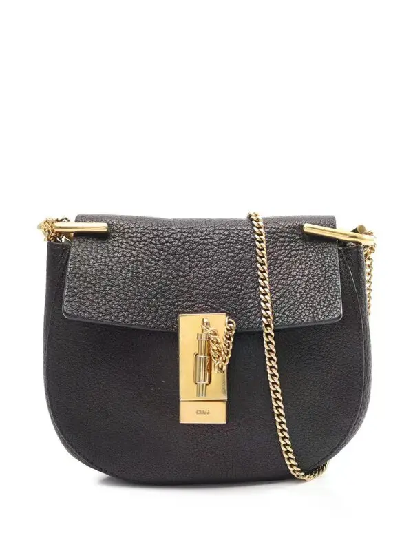 Chloé 2010-2026 Mini Leather Drew Crossbody Bag - Black