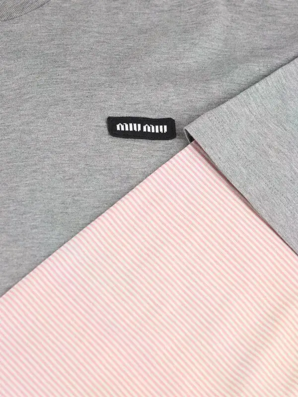 Miu Miu Layered-sleeve Cropped T-shirt