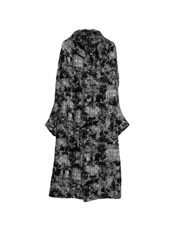 Y’s Abstract-pattern Coat - Grey