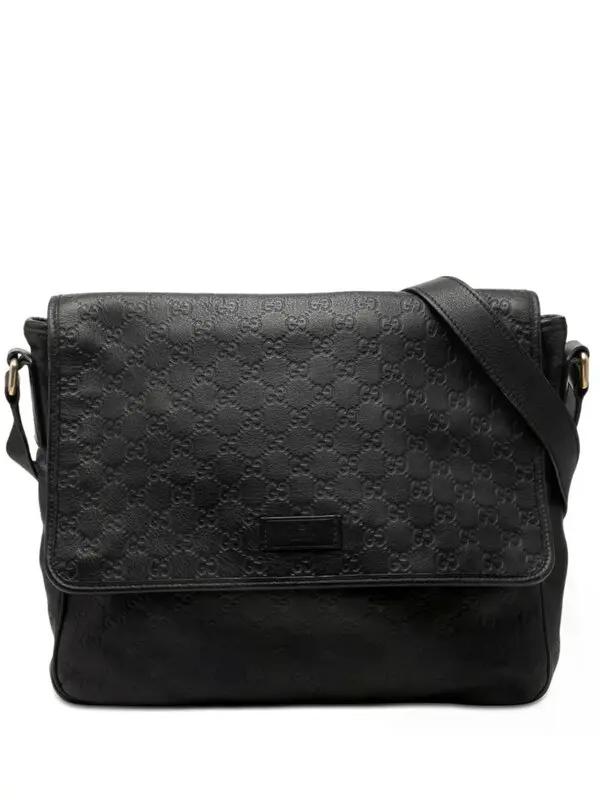 Gucci 2000-2015 Guccissima Messenger Bag Crossbody Bag - Black