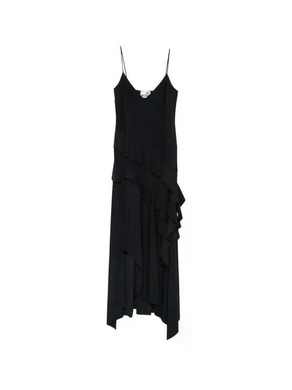 Moschino Ruffled Asymmetric Dress - Black