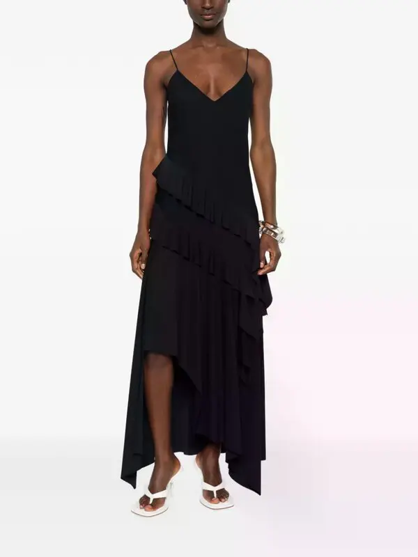 Moschino Ruffled Asymmetric Dress - Black