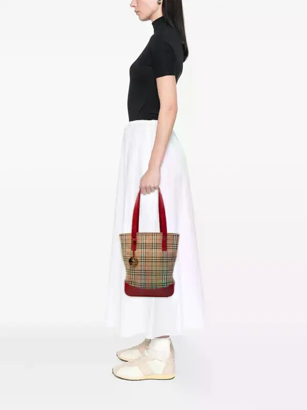 Burberry Haymarket Check Canvas Tote Bag