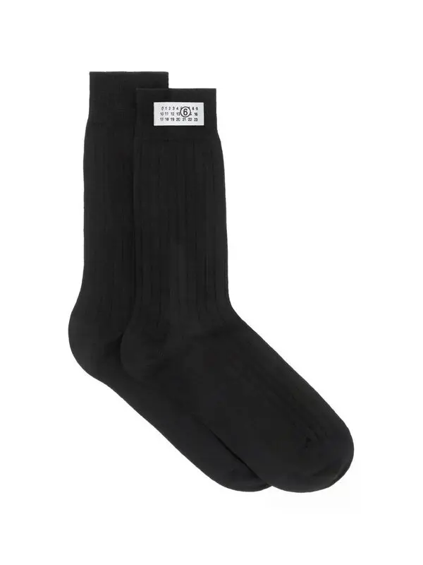 MAISON MARGIELA Ribbed Logo-patch Socks