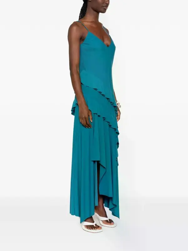 Moschino Ruffled Asymmetric Maxi Dress