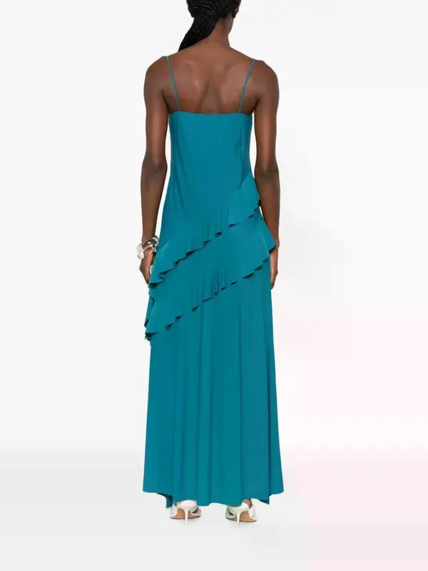 Moschino Ruffled Asymmetric Maxi Dress