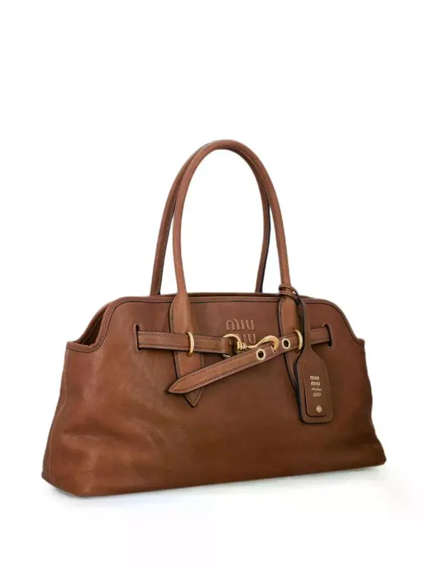 Miu Miu Large Aventure Napa Leather Tote Bag