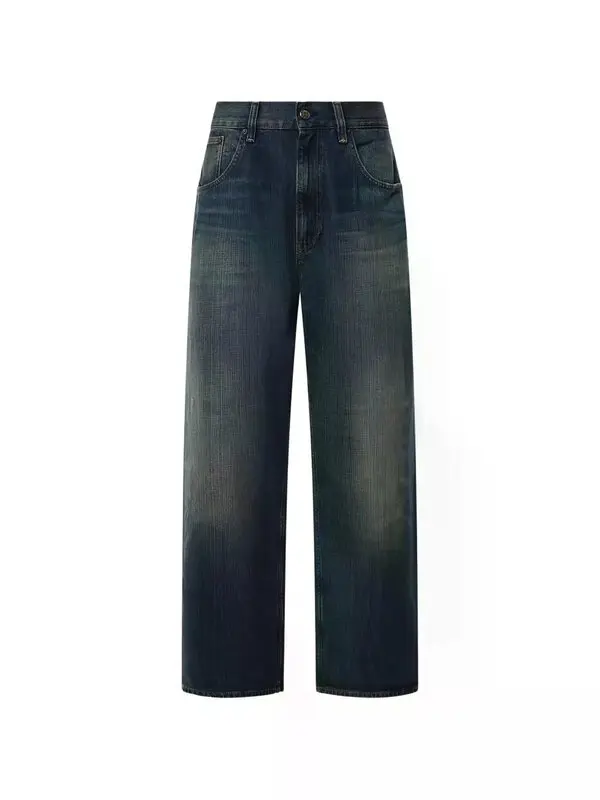 SUNFLOWER Washed Straight-leg Jeans - Blue