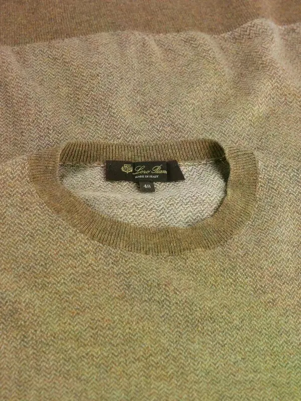 Loro Piana Chevron-knit Crew-neck Sweater - Neutrals