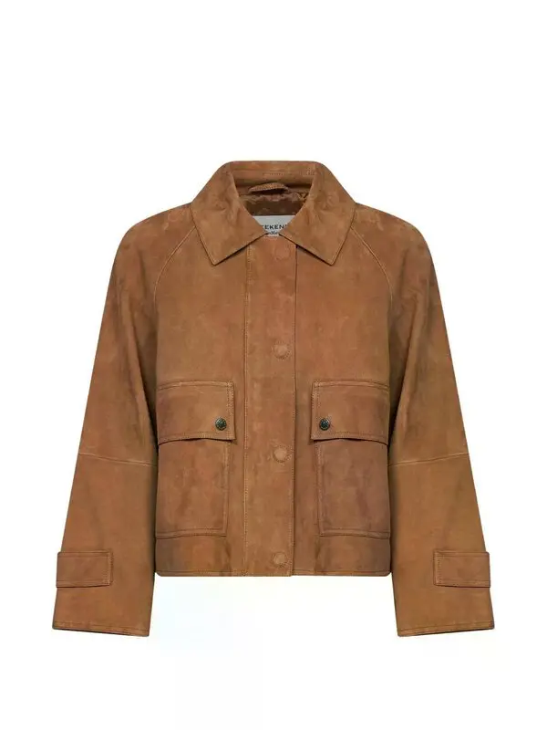 Max Mara Raglan-sleeve Suede Jacket - Brown