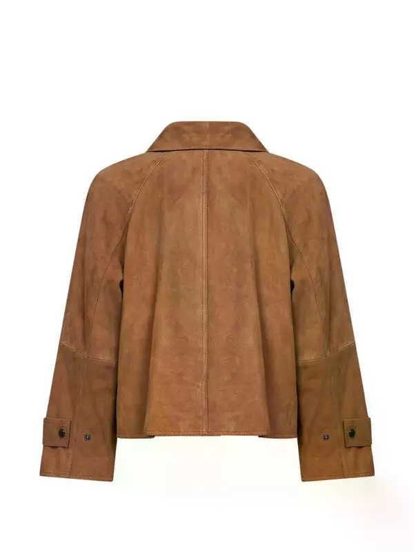Max Mara Raglan-sleeve Suede Jacket