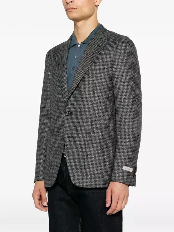 Canali Houndstooth Wool Blazer - Grey