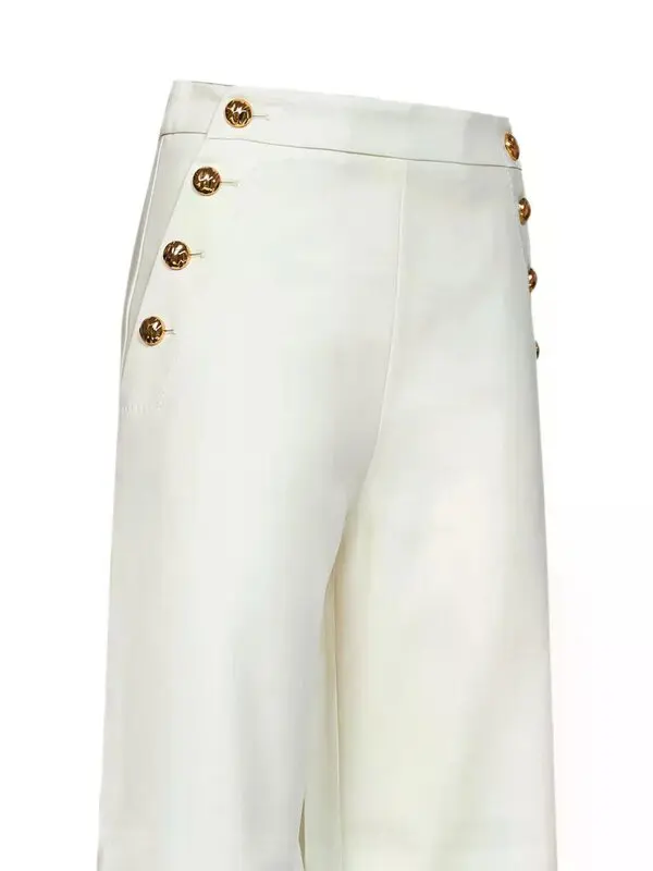 Max Mara Button-detail Wide-leg Trousers - Neutrals