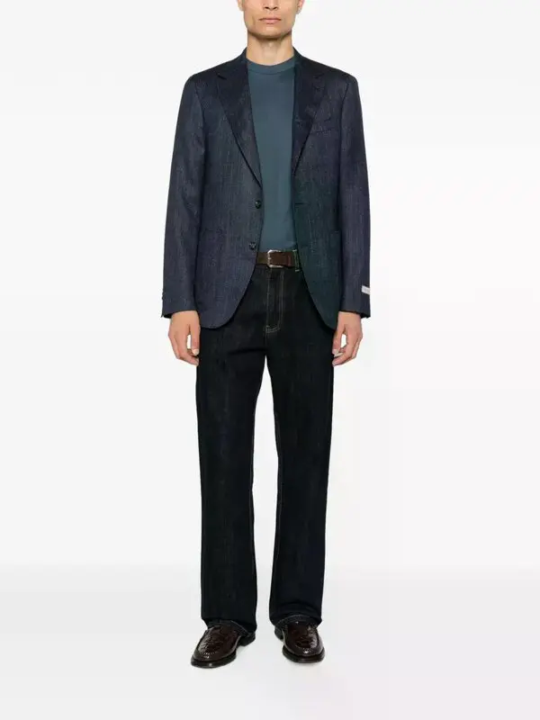 Canali Herringbone-weave Notched-lapel Blazer