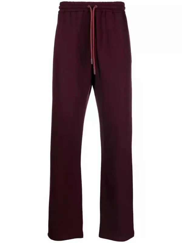 Off-White Logo-embroidered Cotton Track Pants - Red