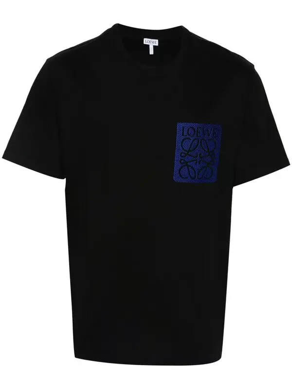 Loewe Anagram-embroidered Cotton T-shirt - Black