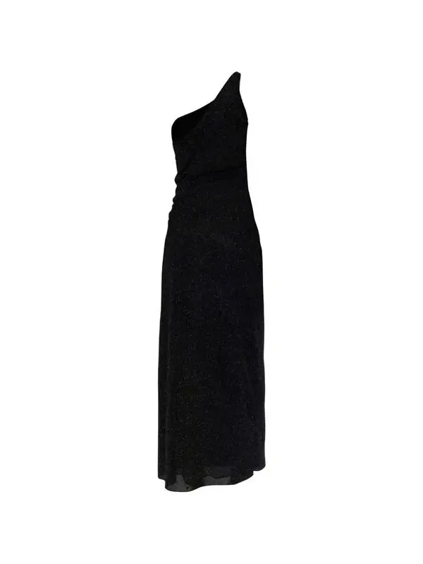 Oseree One-shoulder Metallic-effect Midi Dress