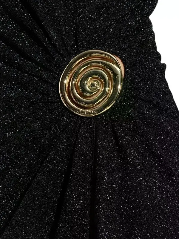 Oseree One-shoulder Metallic-effect Midi Dress