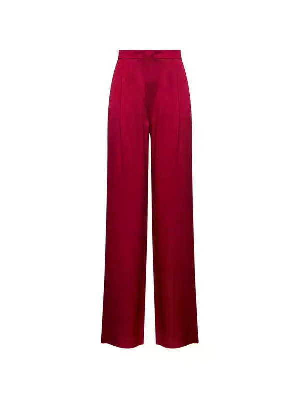 Max Mara Msealpaca Satin-effect Palazzo Pants - Red