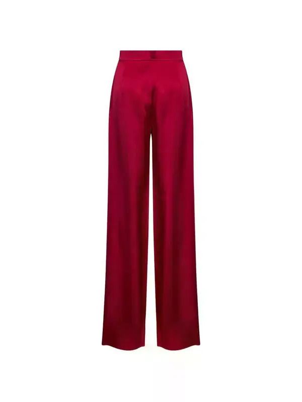 Max Mara Msealpaca Satin-effect Palazzo Pants - Red
