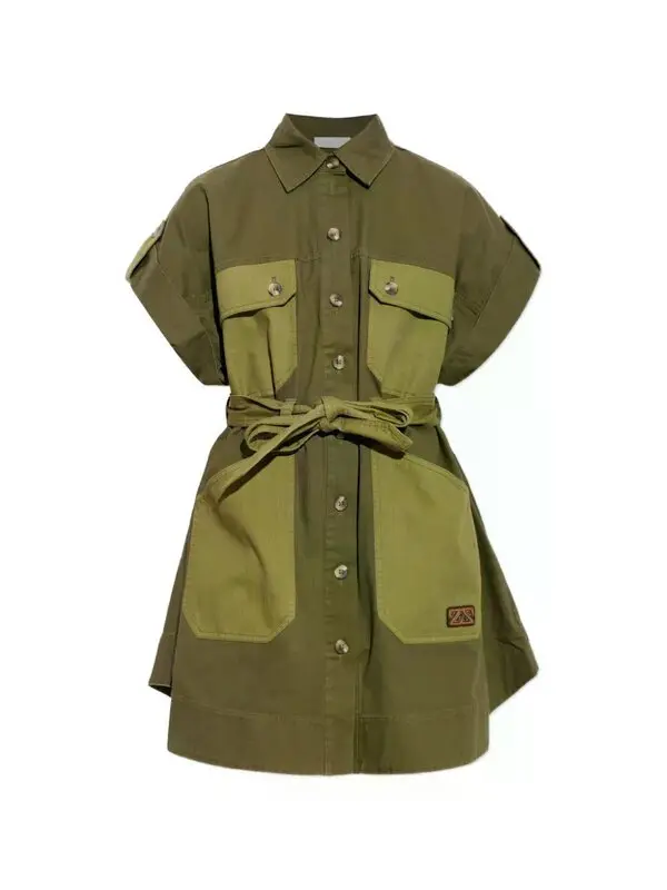 Zimmermann Solstice Belted Mini Dress - Green