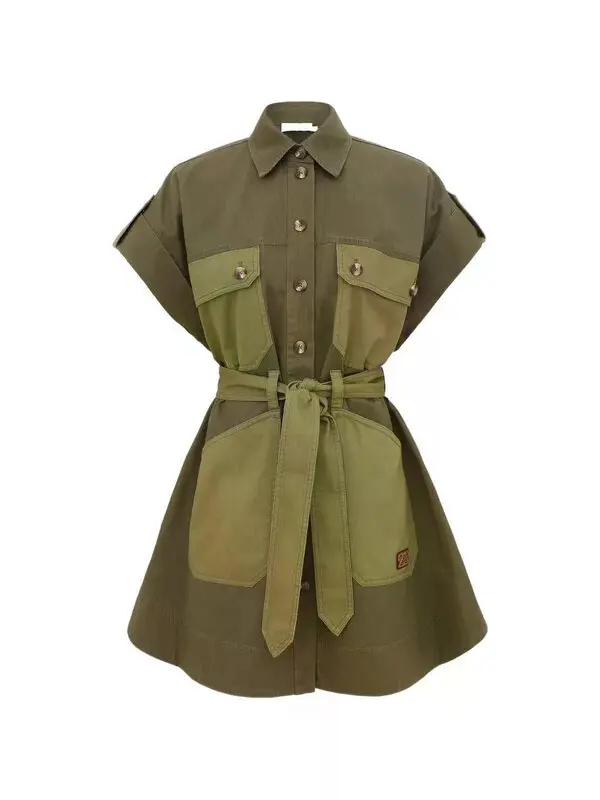 Zimmermann Solstice Belted Mini Dress - Green