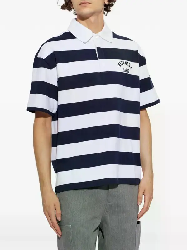 Givenchy Logo-print Striped Polo Shirt - White
