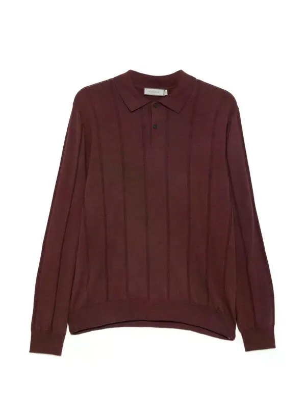 Canali Ribbed-knit Polo Sweater - Red