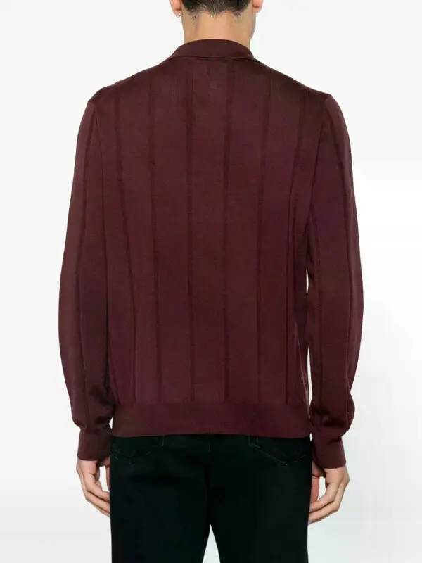 Canali Ribbed-knit Polo Sweater