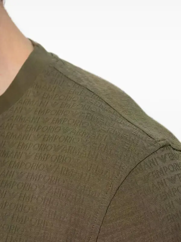 Emporio Armani Monogram-pattern Short-sleeve T-shirt