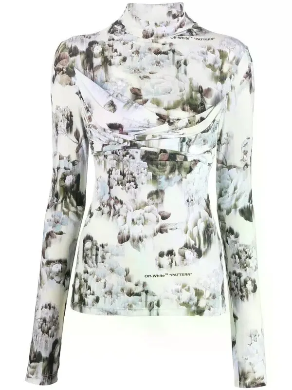 Off-White Pattern Print Long-sleeve T-shirt - Grey