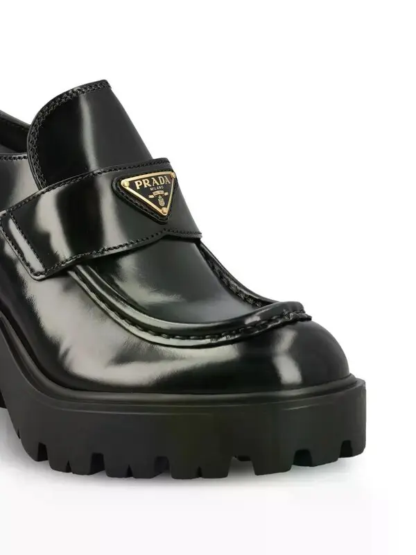 Prada Triangle-logo Leather Ankle Boots