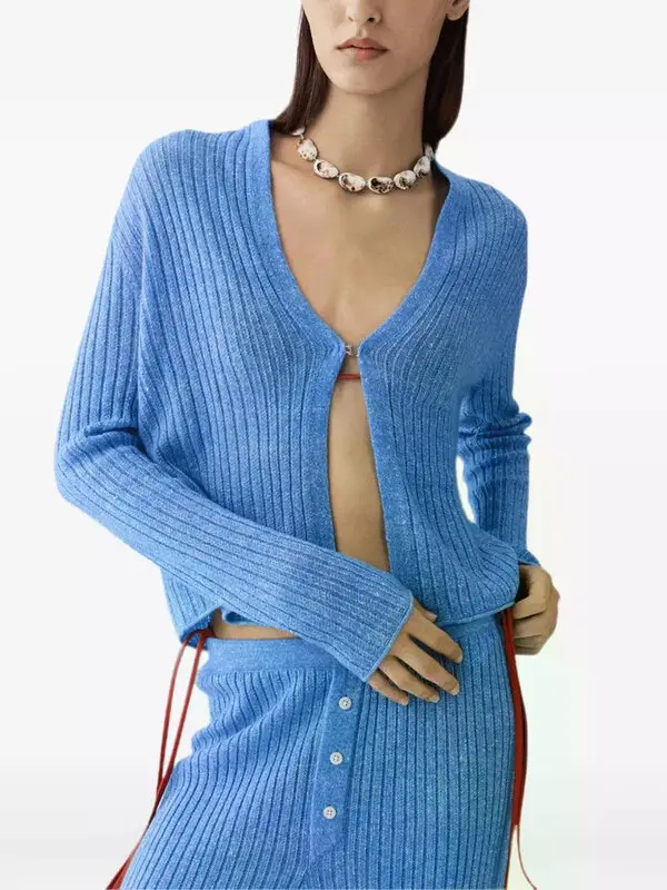 Guest In Residence Ribbed-knit V-neck Cardigan