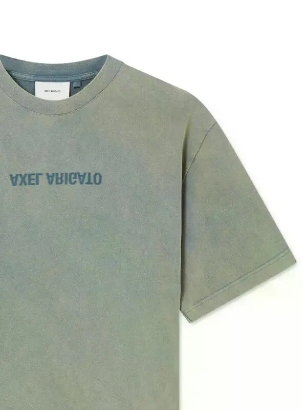 Axel Arigato Logo-print Acid-wash T-shirt - Blue