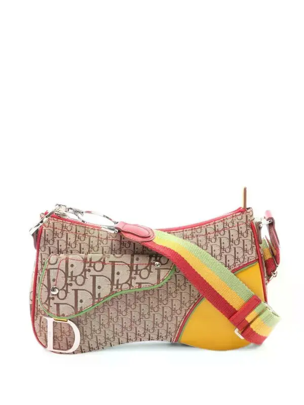 Dior 2010s Small Rasta Trotter Saddle Shoulder Bag - Neutrals