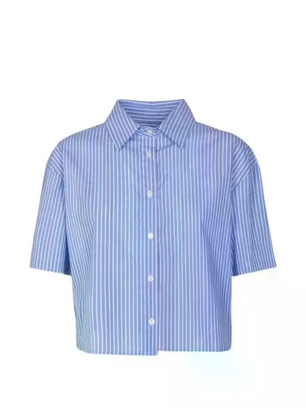GAELLE PARIS Striped Cropped Shirt