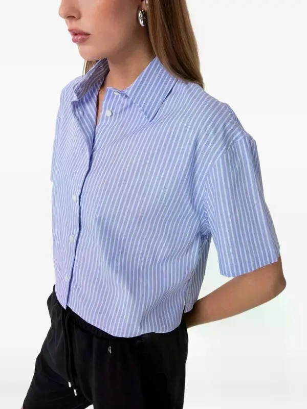 GAELLE PARIS Striped Cropped Shirt