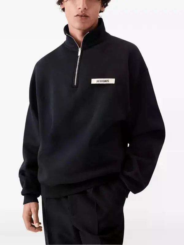 Jacquemus Logo-patch Quarter-zip Sweater