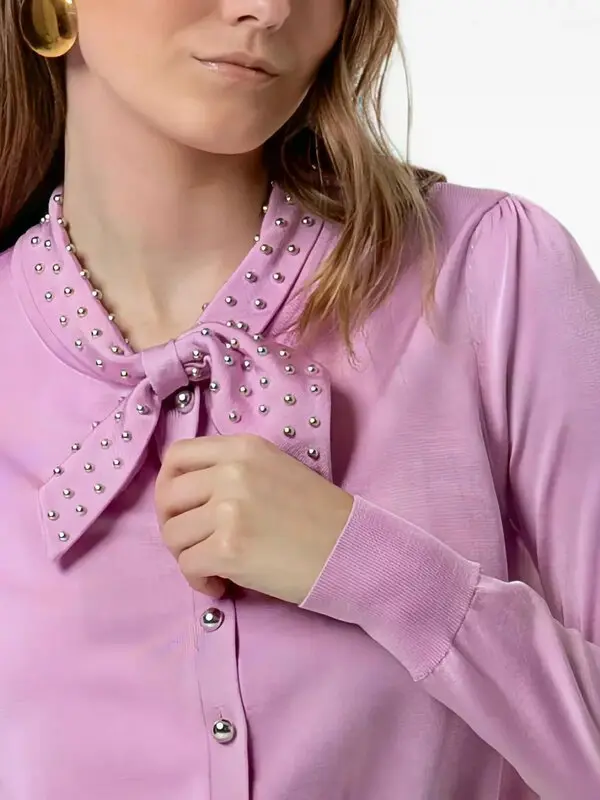 FRACOMINA Stud-embellished Bow-tie Cardigan